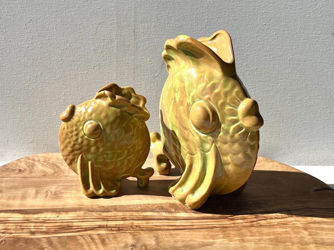 Fun Mid Century Fish Vases / Planters California Pottery Made in USA ...