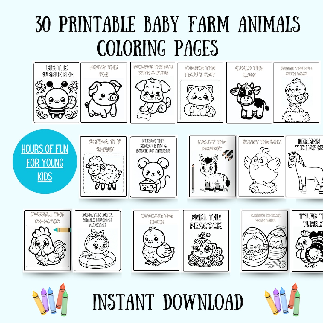 Printable Farm Animal Coloring Pages PDF L Toddler Coloring Pages L ...