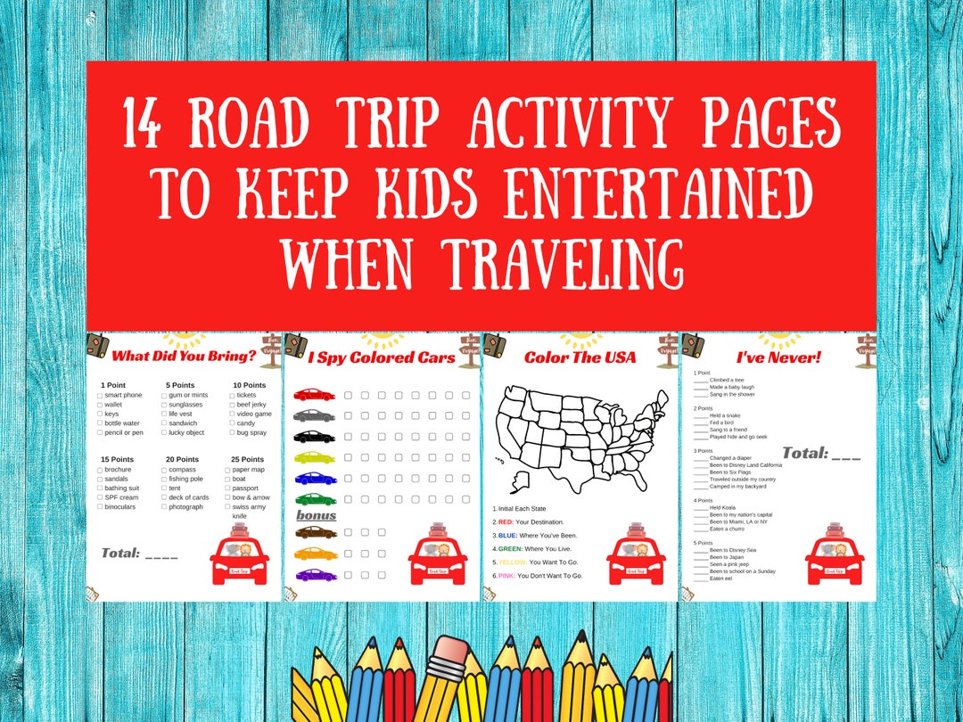Road Trip Printable Activities and Games for Kids L Kids Car Activity L ...