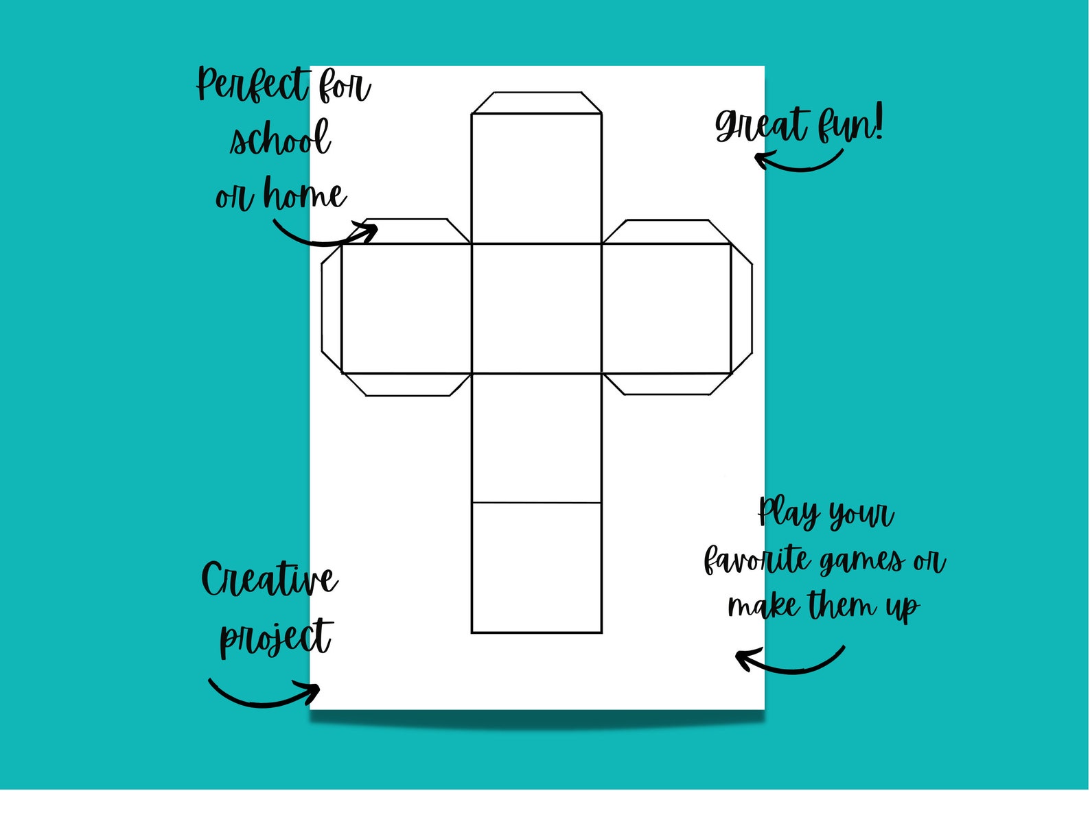 Printable Blank Paper Dice Template to Cut Out for Games L Foldable ...