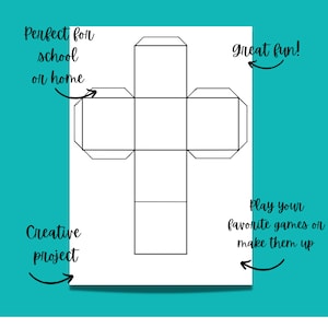 Printable Blank Paper Dice Template to Cut Out for Games L Foldable ...