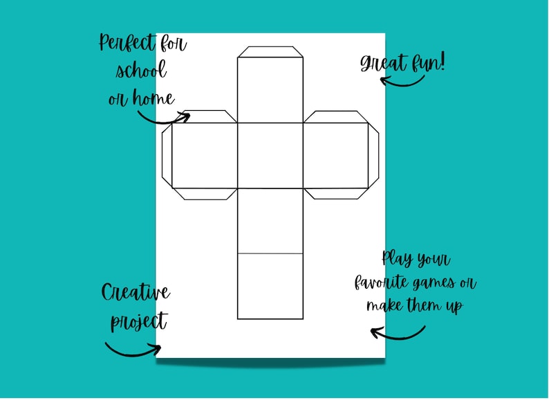 Printable Blank Paper Dice Template to Cut Out for Games L Foldable ...