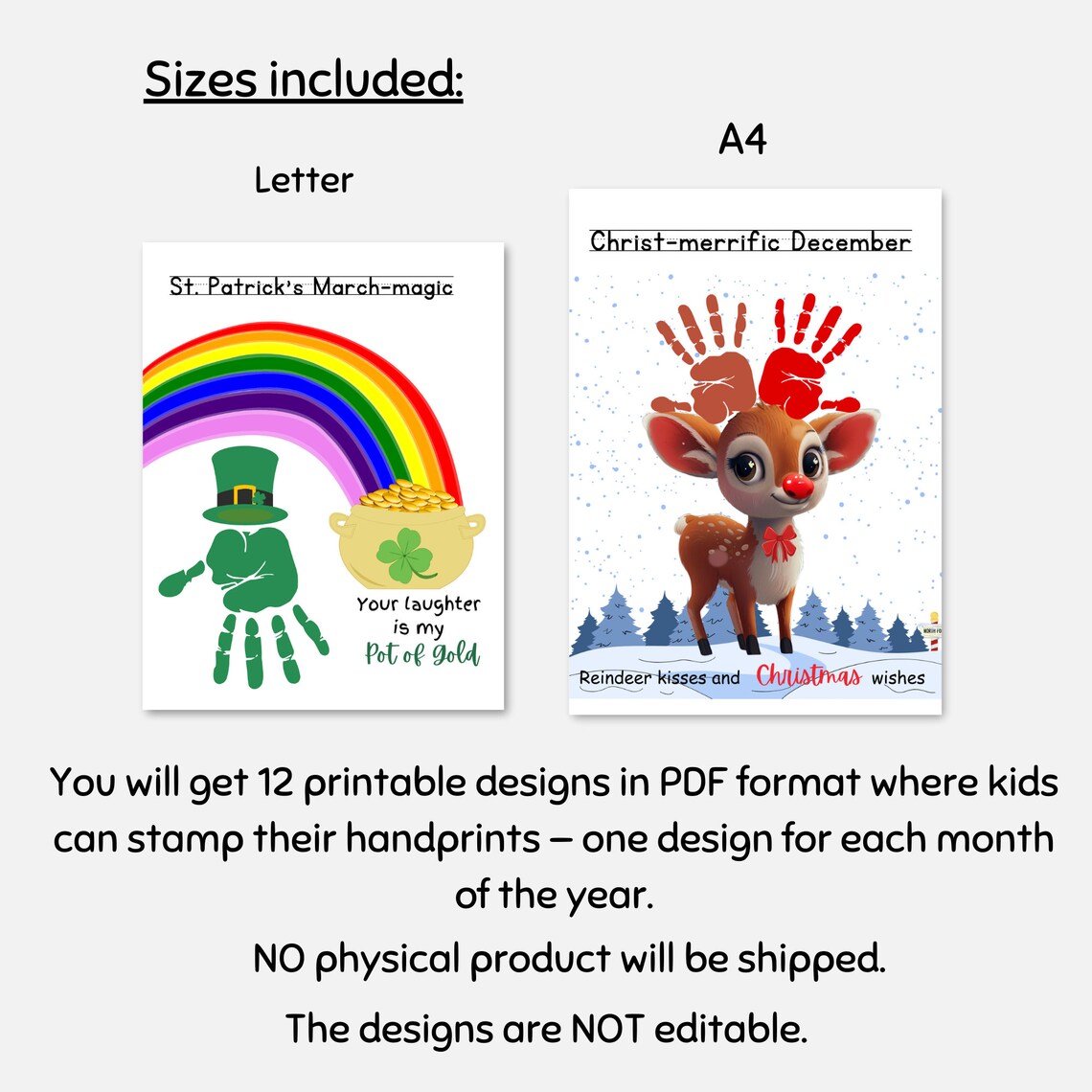 Handprint Memory Book Printable, Handprint Art, Toddler Activity ...