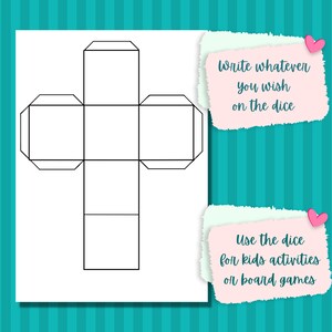 Printable Blank Paper Dice Template to Cut Out for Games L Foldable ...