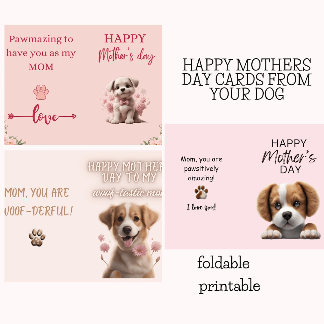 Happy Mother's Day Dog Mom Card, Custom Pet Parent Present From Your ...