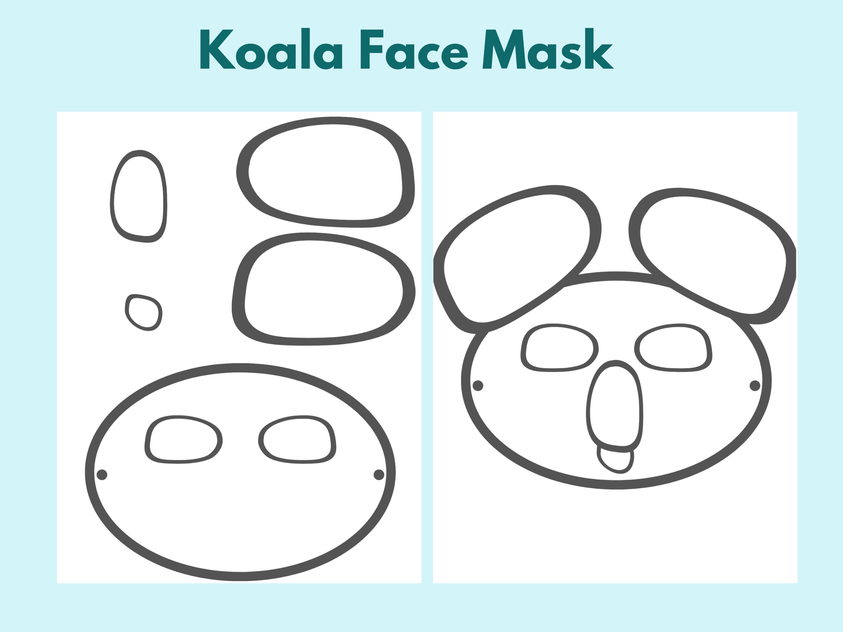 Printable Animal Masks for Kids L Zoo Animal Mask L Party Animals Paper ...