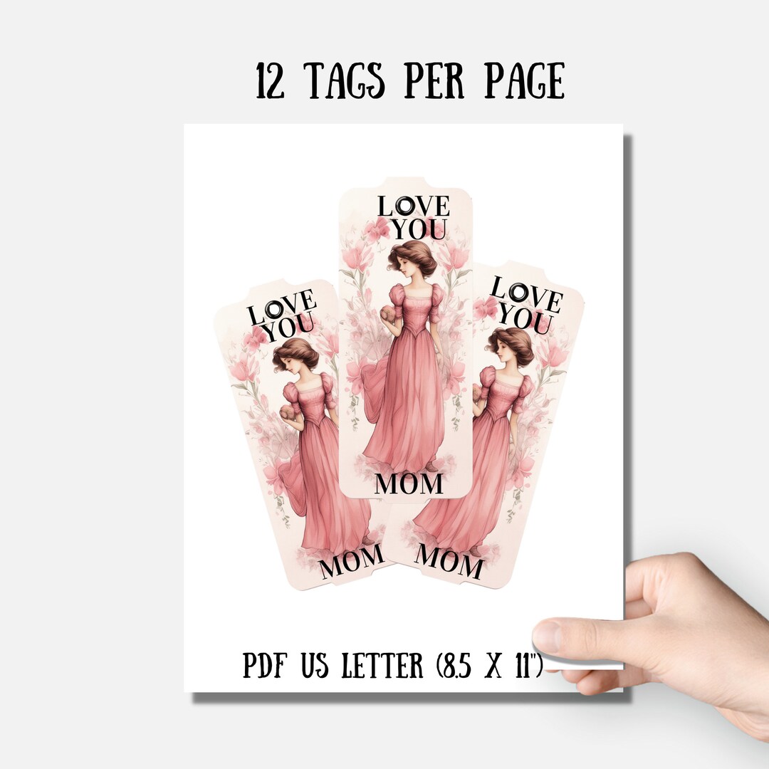 Printable Mother's Day Gift Tags Vintage Style PDF, Cute Happy Mother ...