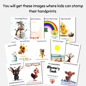 Handprint Memory Book Printable, Handprint Art, Toddler Activity ...