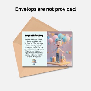 Printable Happy Birthday Card for Boy With Message PDF | Can Be ...