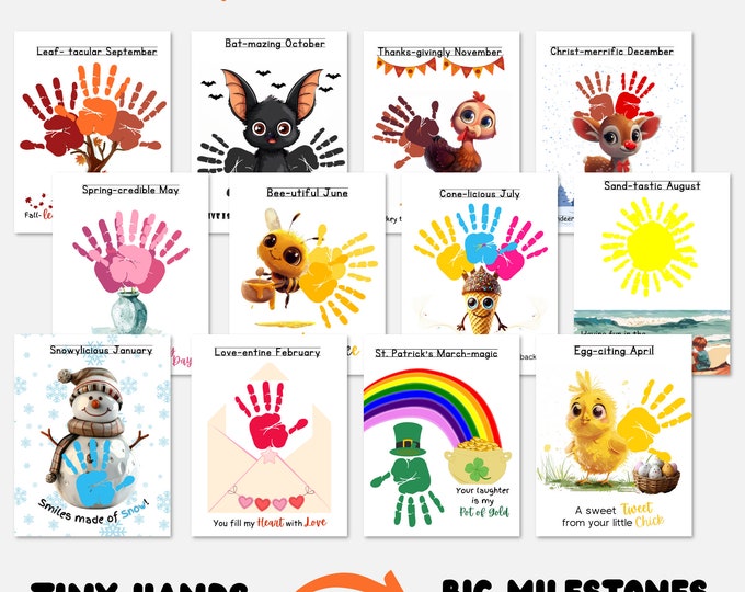 Handprint Calendar 2025, Handprint Craft, Footprint Craft, Kids Toddler ...