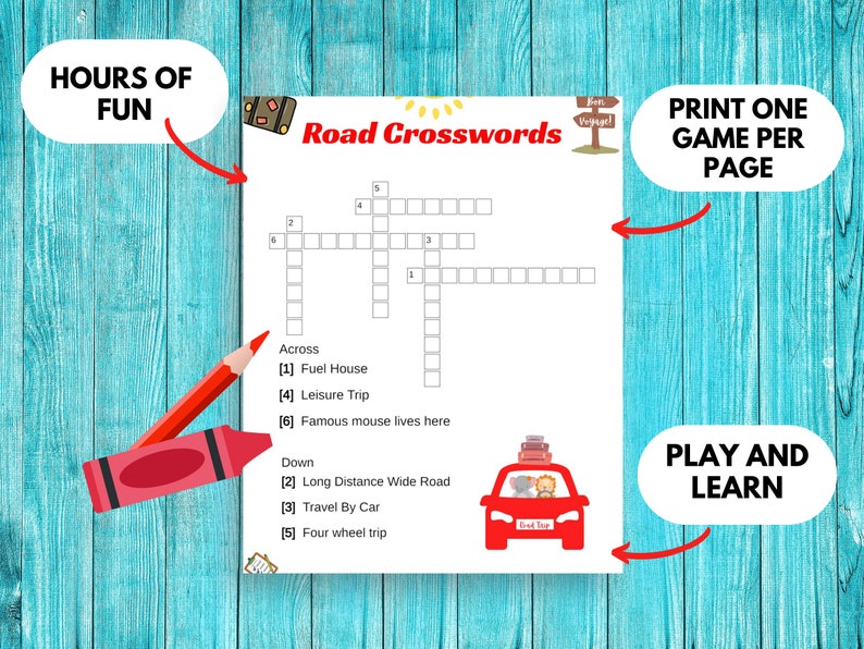 Road Trip Printable Activities and Games for Kids L Kids Car Activity L ...