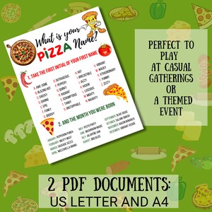 What is Your Pizza Name, Pizza Party Game, Pizza Name Game, Pizza Night ...