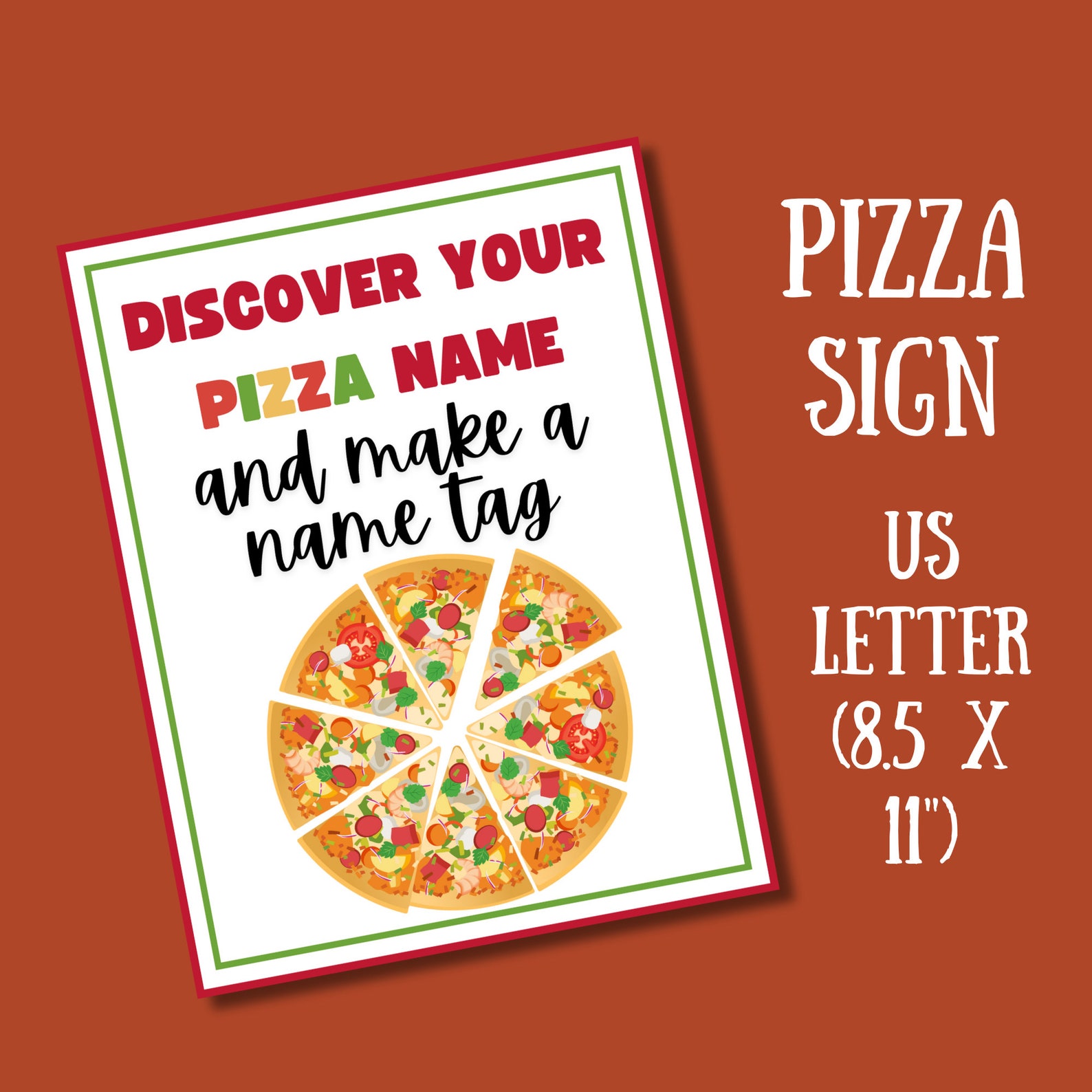 What is Your Pizza Name, Pizza Party Game, Pizza Name Game, Pizza Night ...