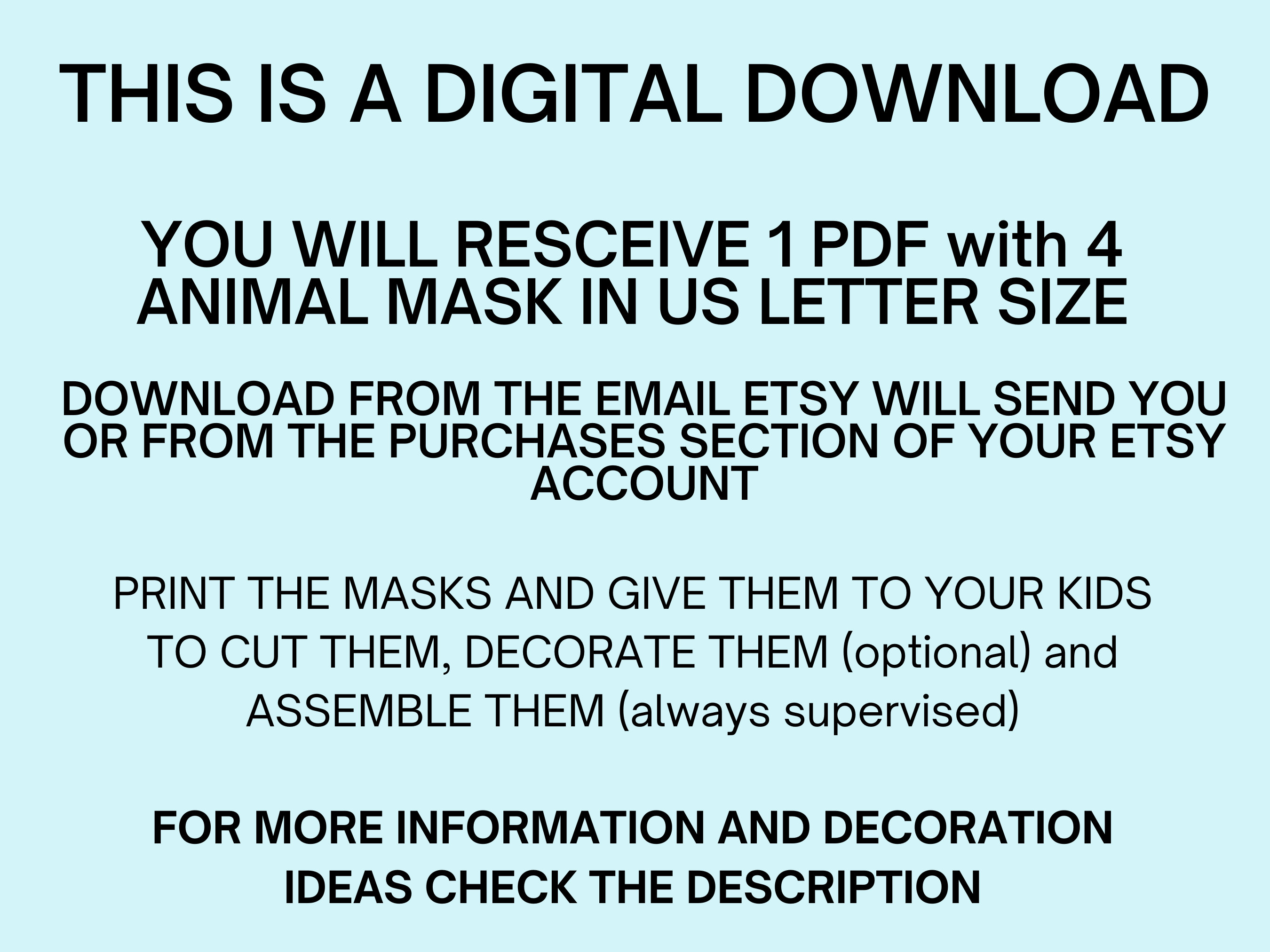 Printable Animal Masks for Kids L Zoo Animal Mask L Party Animals Paper ...
