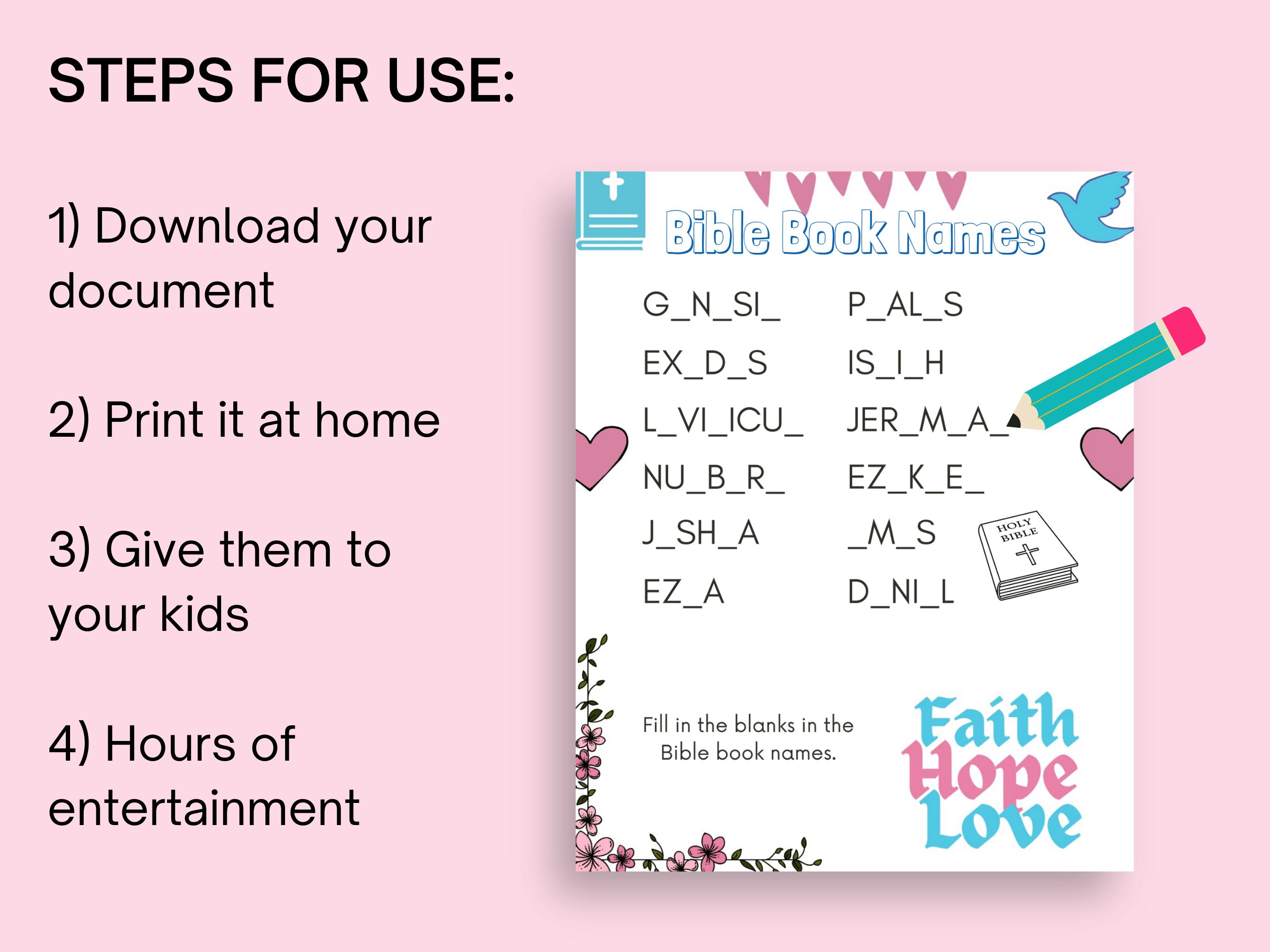 Printable Bible Activity Bundle for Kids L Bible Coloring Pages L Bible ...