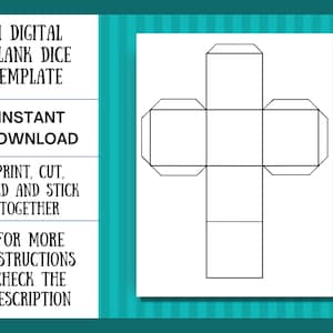 Printable Blank Paper Dice Template to Cut Out for Games L Foldable ...