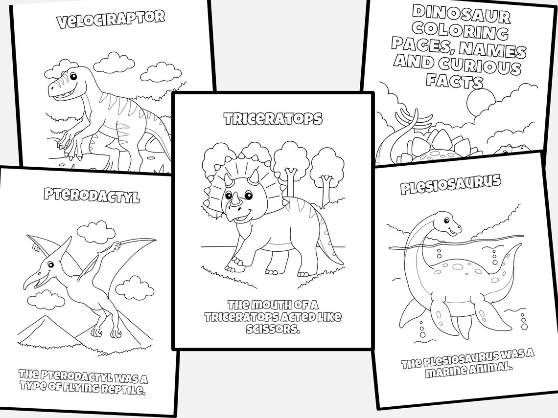 Dinosaur Coloring Page, Dinosaur Worksheets, Printable Coloring Page ...