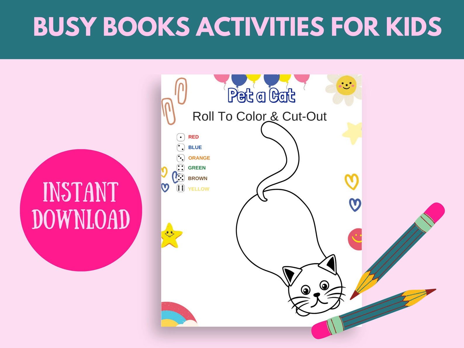 Printable Coloring Pages L Kids Activity Pages Bundle Pack L Todler ...