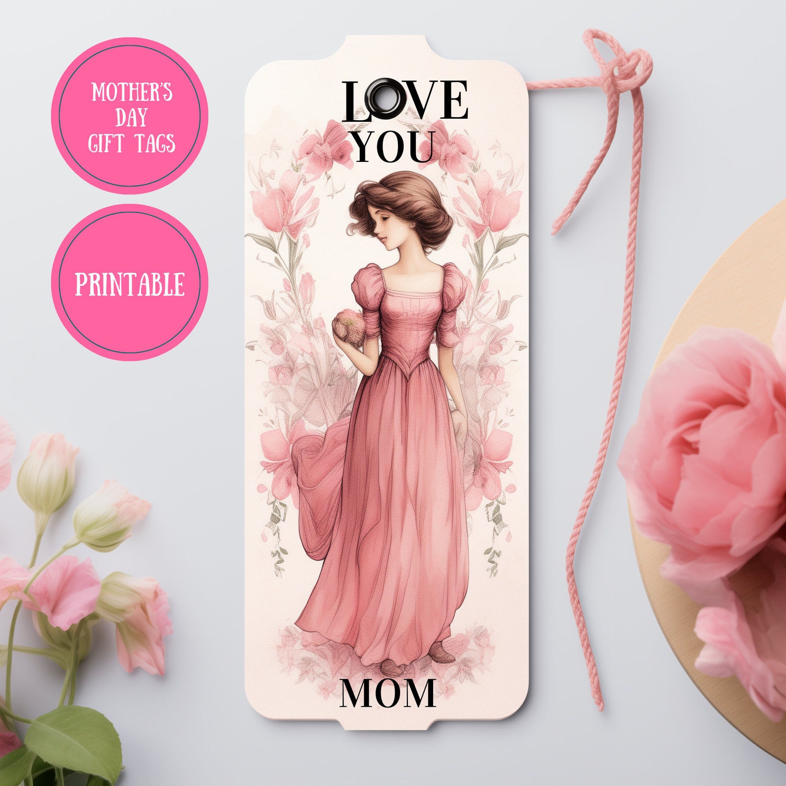 Printable Mother's Day Gift Tags Vintage Style PDF, Cute Happy Mother ...