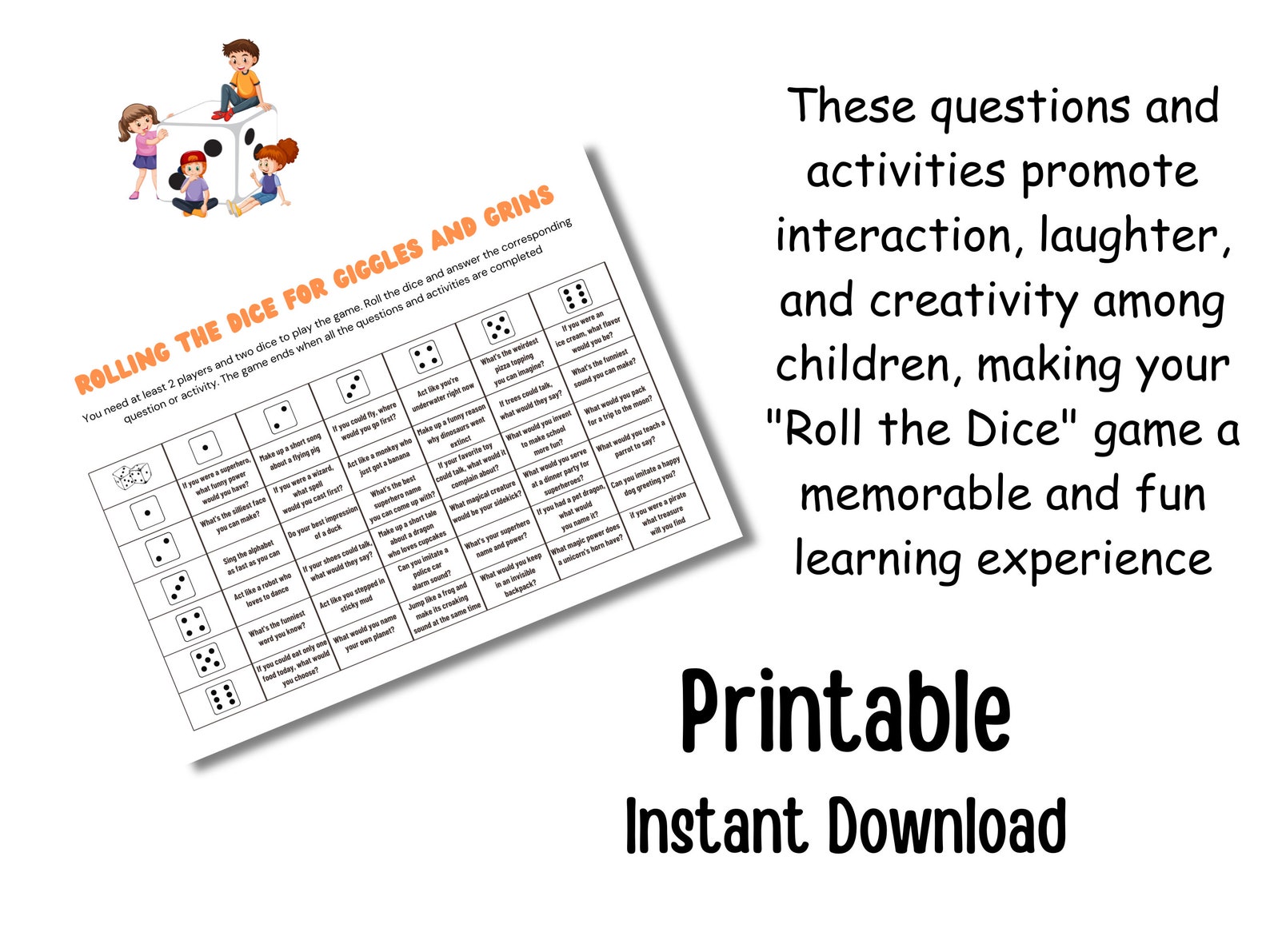 Roll the Dice Game for Kids | Holiday Dice Fun | Kids Dice Game ...