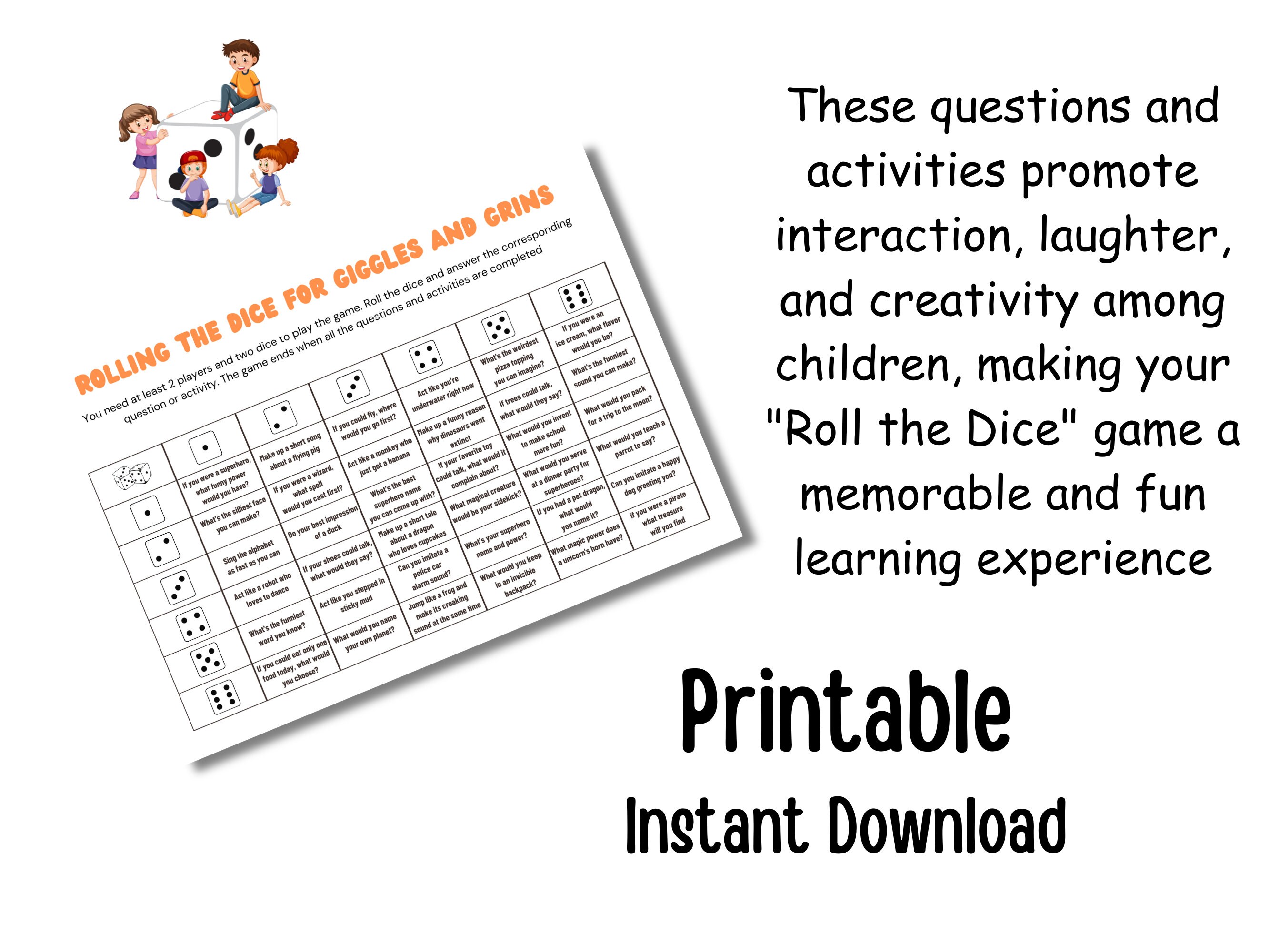 Roll the Dice Game for Kids | Holiday Dice Fun | Kids Dice Game ...