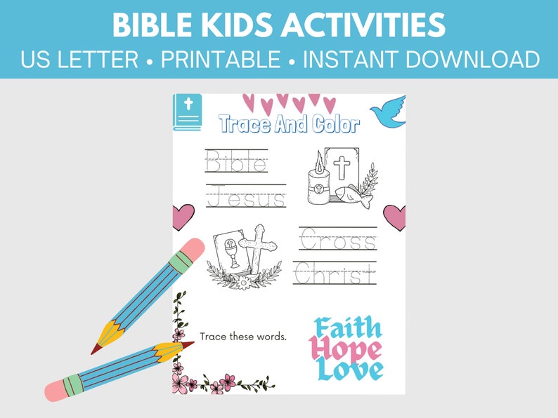 Printable Bible Activity Bundle for Kids L Bible Coloring Pages L Bible ...