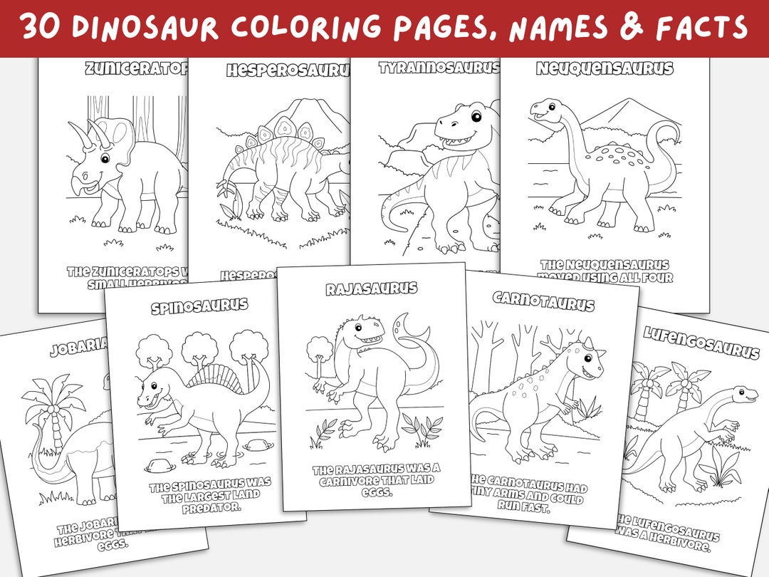 Dinosaur Coloring Page, Dinosaur Worksheets, Printable Coloring Page ...