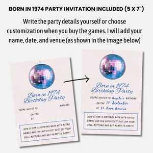 50th Birthday Party Games Bundle, Adult Games, 50th Anniversary, 1974 ...