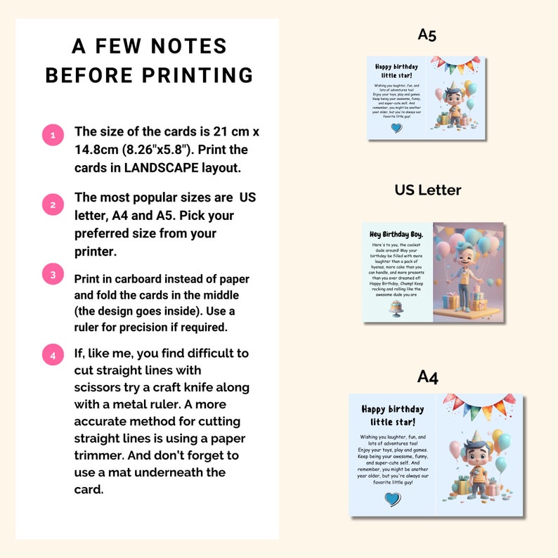 Printable Happy Birthday Card for Boy With Message PDF | Can Be ...