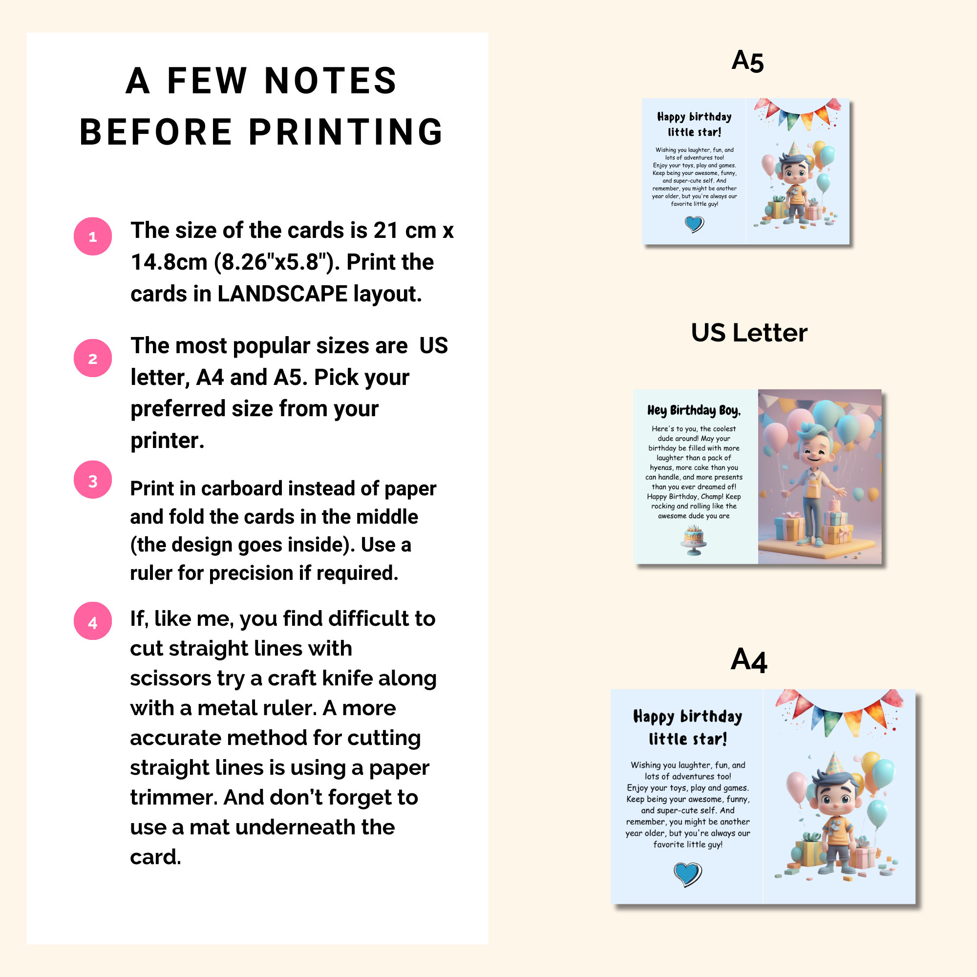 Printable Happy Birthday Card for Boy With Message PDF | Can Be ...