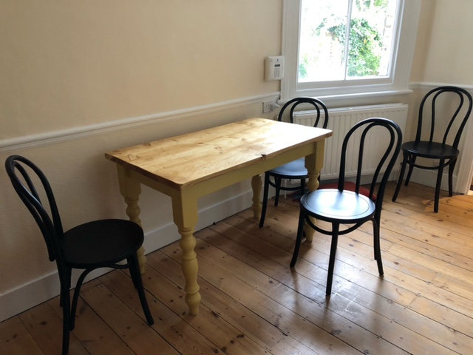 Rustic Narrow Farmhouse Table - Handcrafted Solid Wood Dining Furniture ...