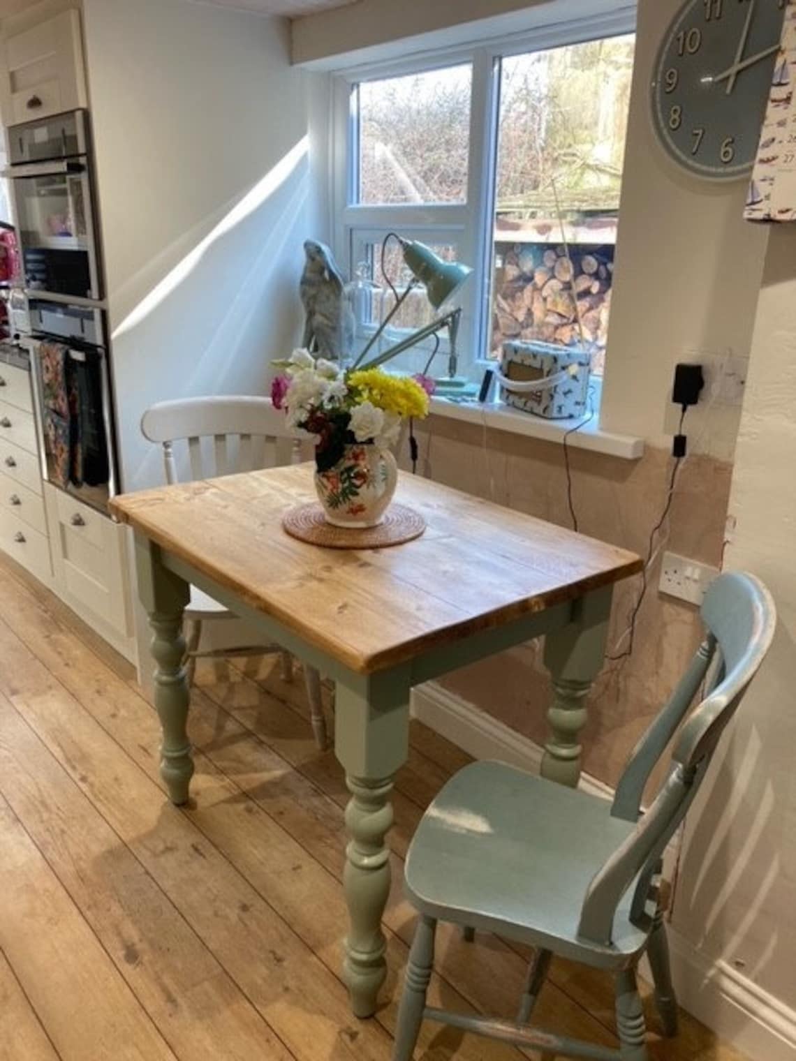 Rustic Narrow Farmhouse Table - Handcrafted Solid Wood Dining Furniture ...