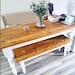 Rustic Narrow Farmhouse Table - Handcrafted Solid Wood Dining Furniture ...
