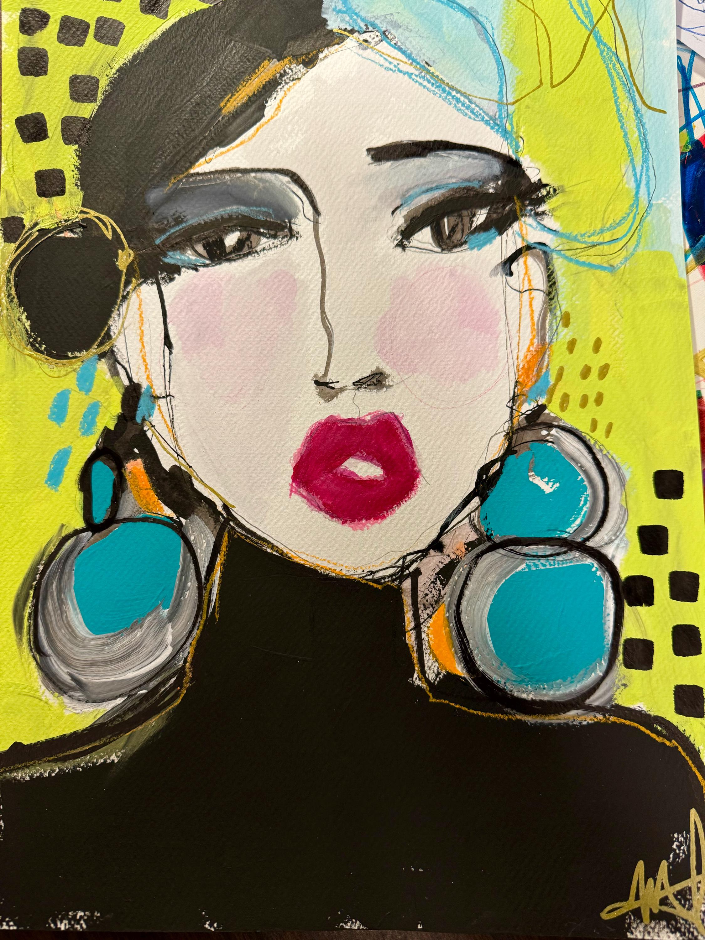 Abstract Portrait, Mixed Media Portrait, Abstract Face, Mixed Media ...