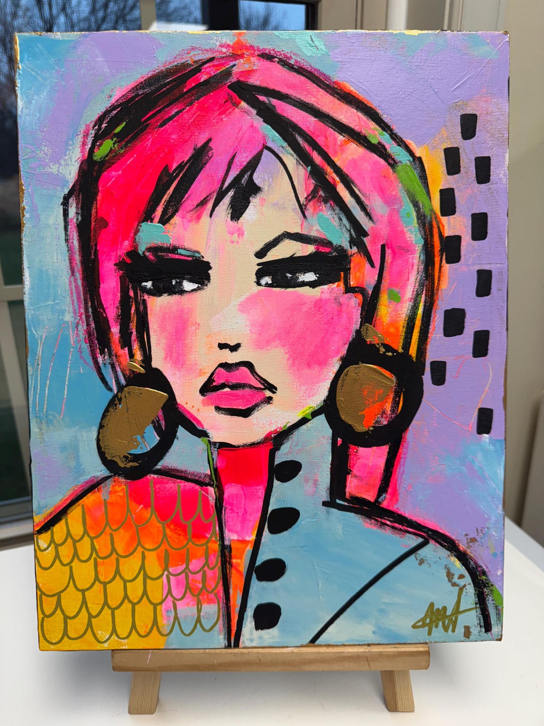 Abstract Portrait, Pop Art Portrait, Original Art, Colorful Portrait ...