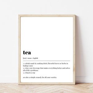 Tea Definition Print | Tea Wall Art | Coffee Bar Decor | Tea Definition ...