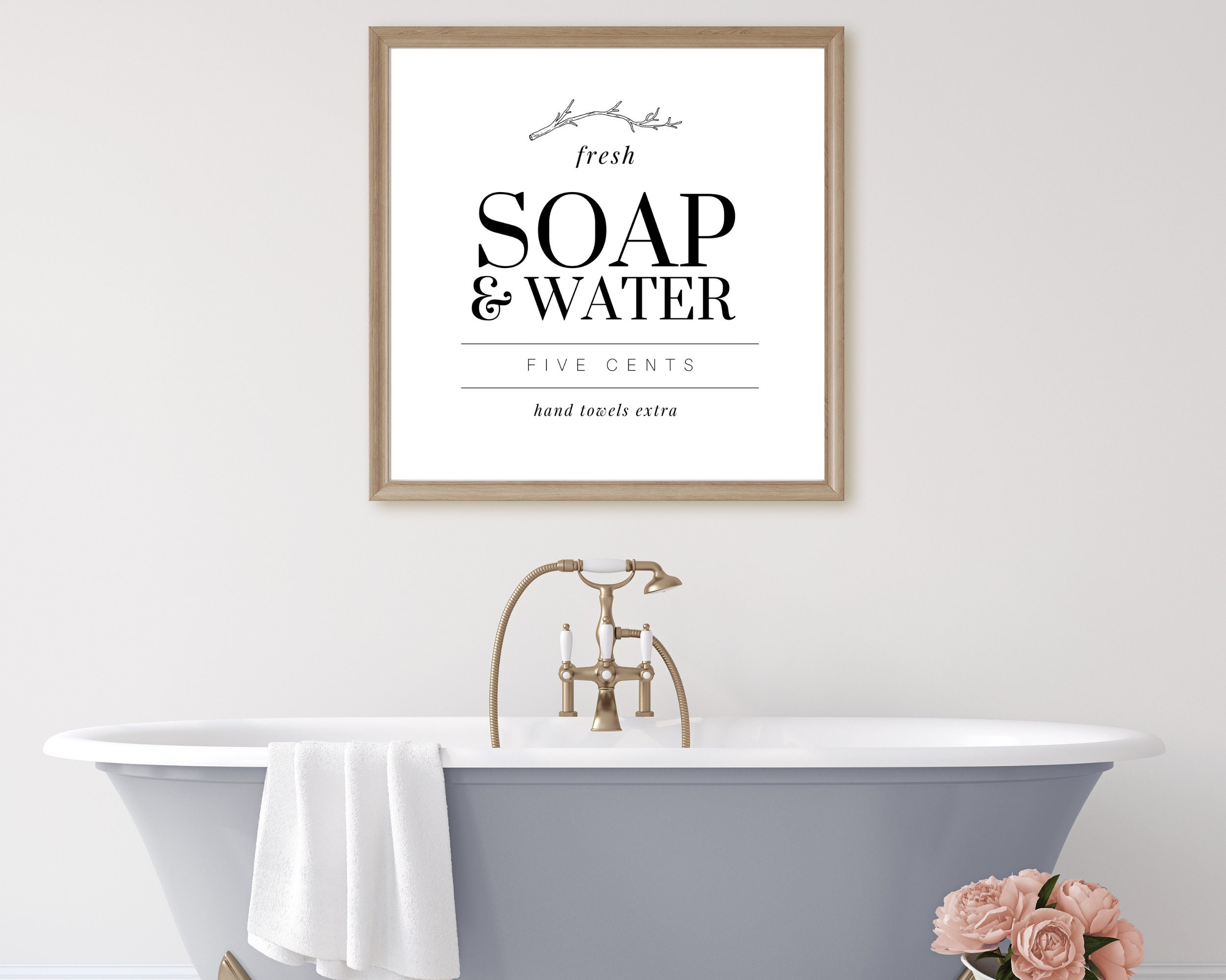 Fresh Soap and Water | Bathroom Printable | Bathroom Decor | Vintage ...