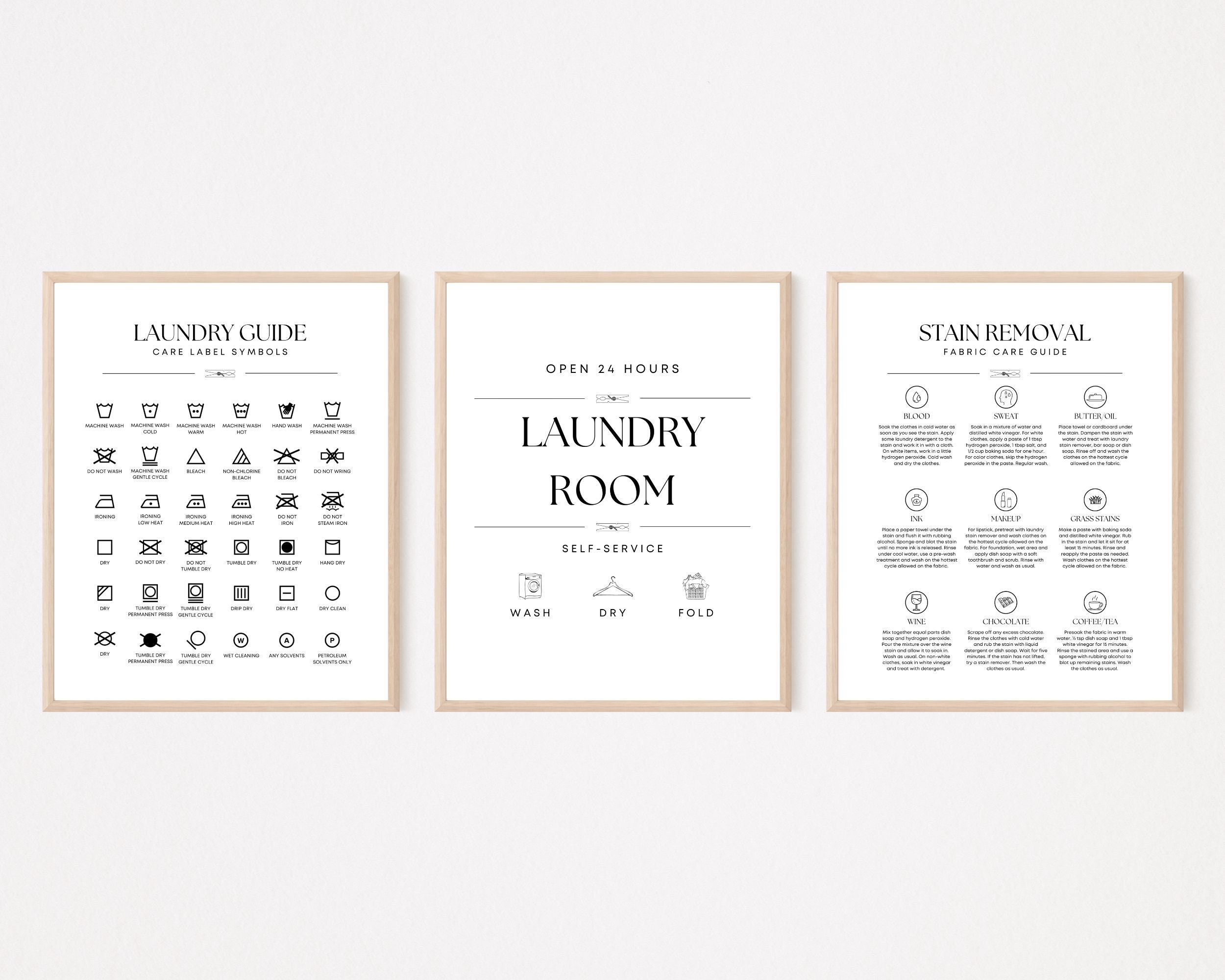 Laundry Room Symbols Print | Printable Wall Art | Laundry Room Decor ...