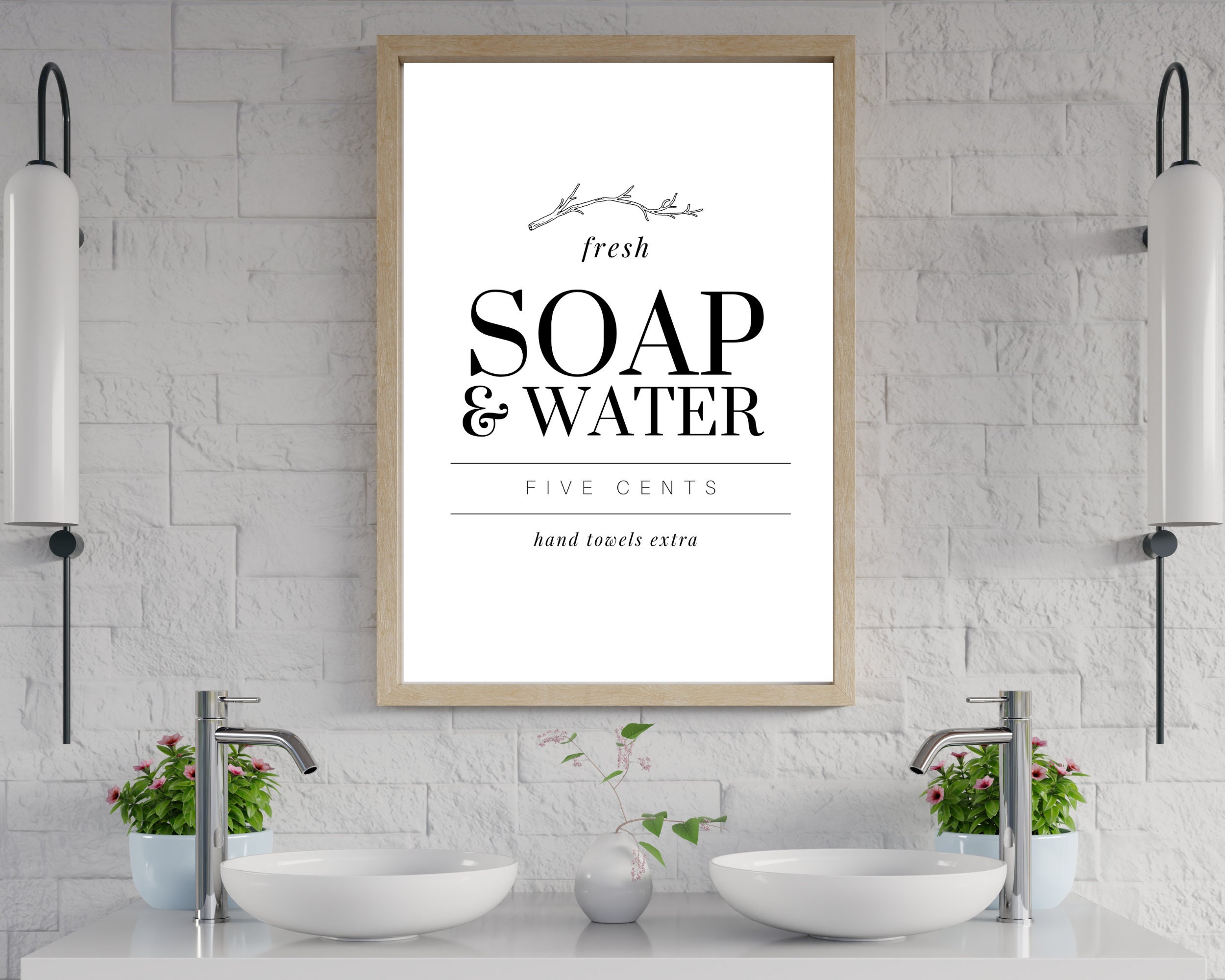 Fresh Soap and Water | Bathroom Printable | Bathroom Decor | Vintage ...