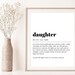 Daughter Definition Print Gifts for Kids Gifts for Daughter Definition ...