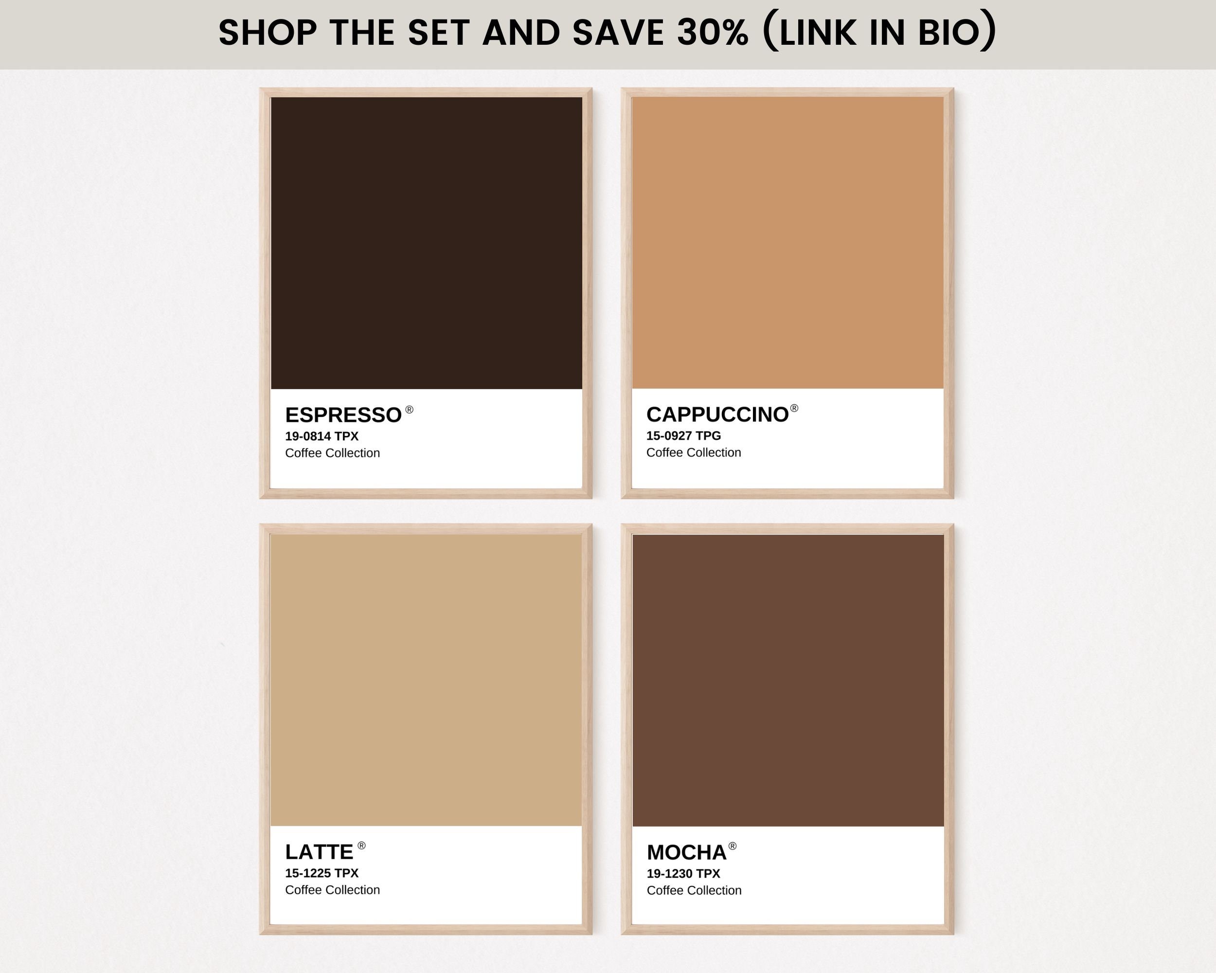 Coffee Pantone | Coffee Color | Coffee Wall Art | Cappuccino Art Print ...