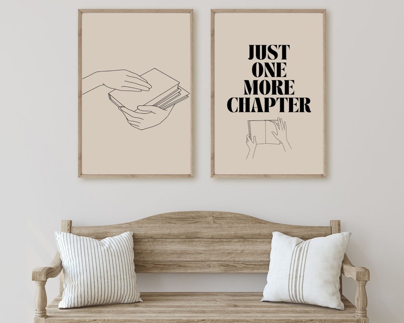 Set of 10 Bookish Prints Book Wall Art Book Lover Gift Neutral Wall Art ...