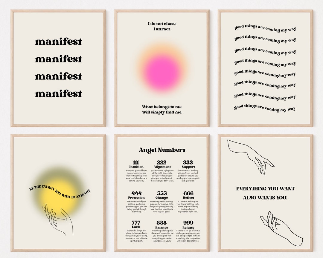 Manifest Wall Art | Set of 10 Printables | Law of Attraction Prints ...