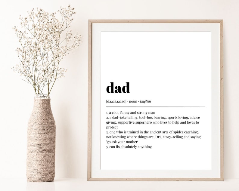 Dad Definition Print Gifts for Dad Gifts for Him Fathers Day Gift ...