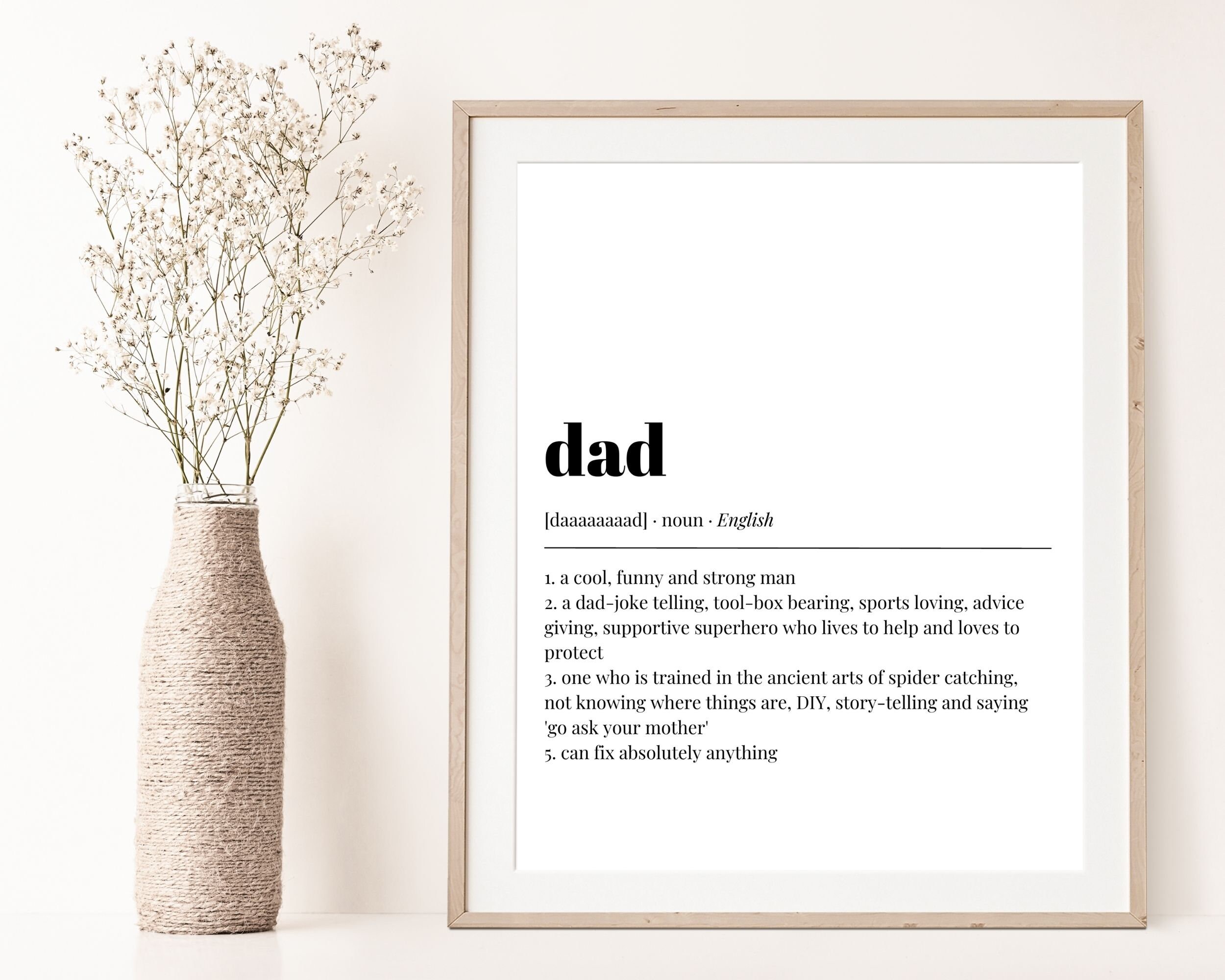 Dad Definition Print Gifts for Dad Gifts for Him Fathers Day Gift ...