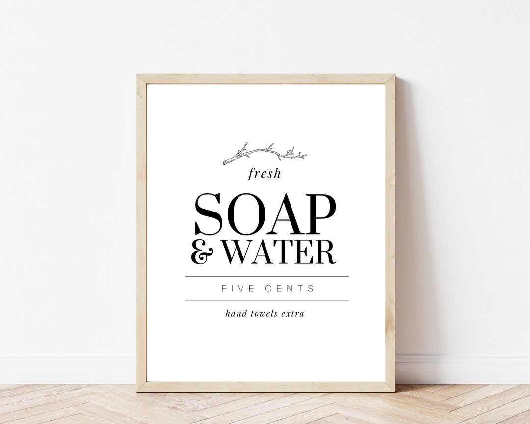 Fresh Soap and Water | Bathroom Printable | Bathroom Decor | Vintage ...