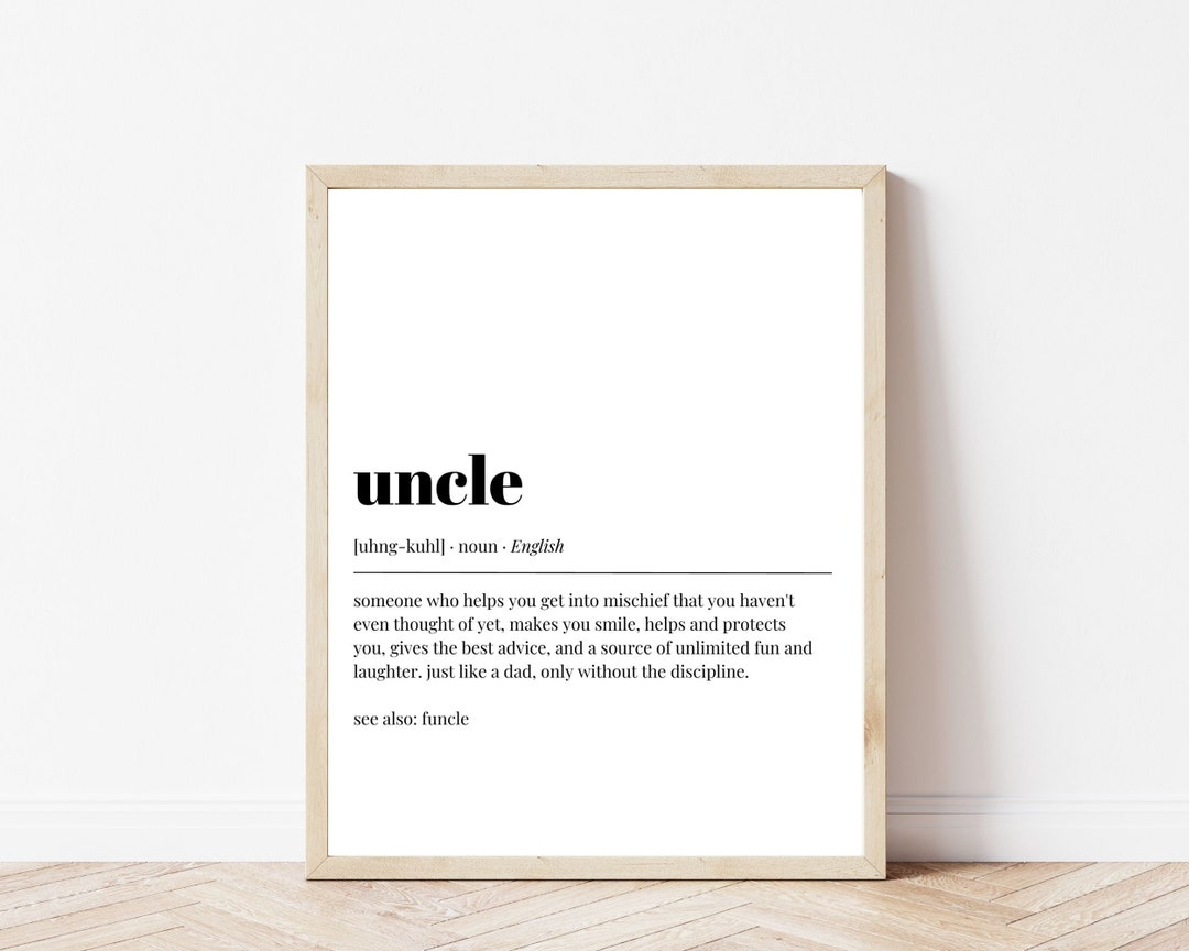Uncle Definition Art | Uncle Gifts | Gifts for Uncle | Gift From Niece ...
