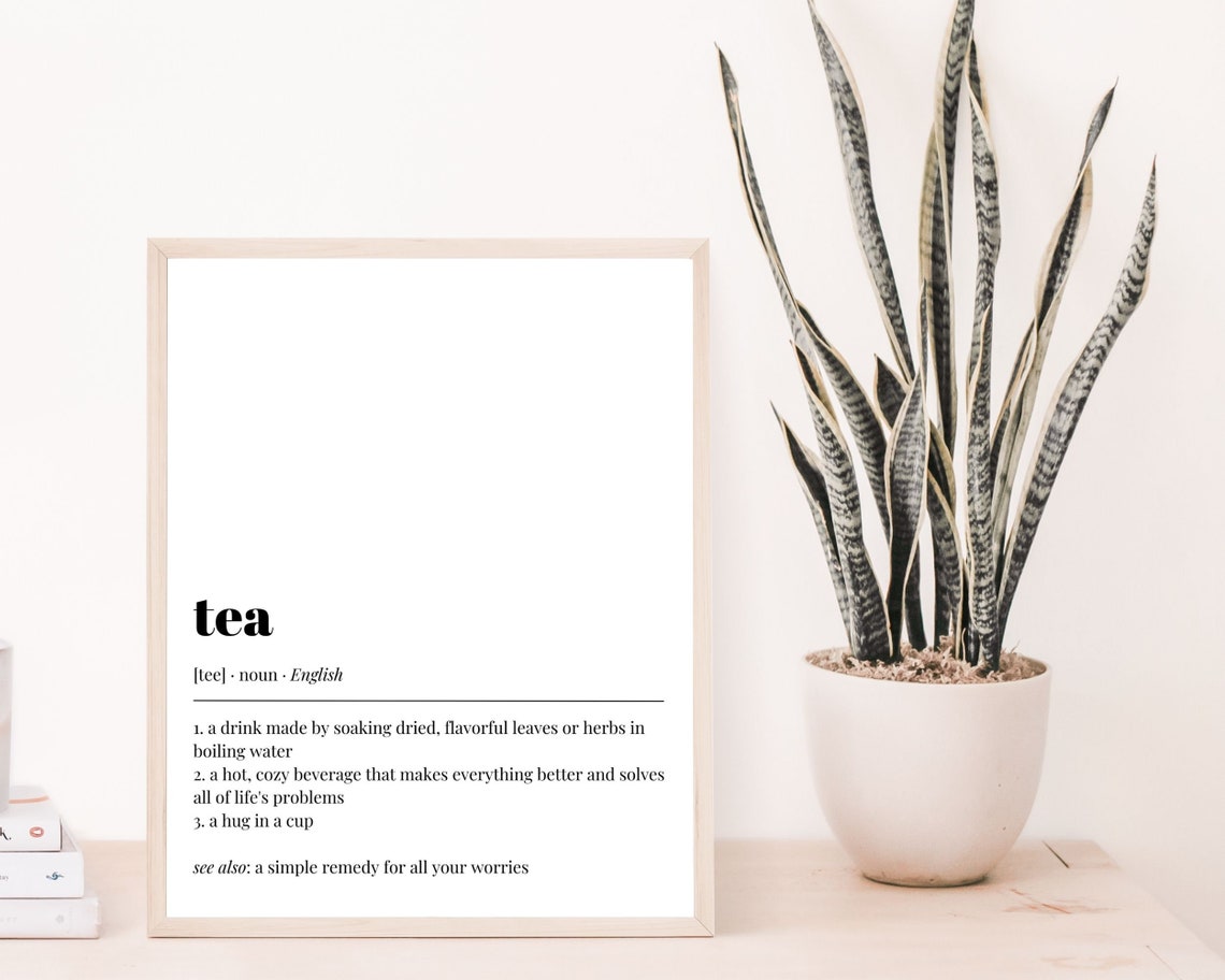 Tea Definition Print Tea Wall Art Coffee Bar Decor Tea - Etsy