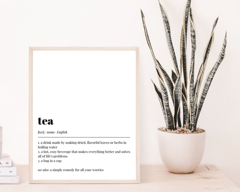 Tea Definition Print | Tea Wall Art | Coffee Bar Decor | Tea Definition ...
