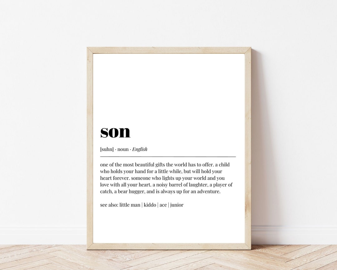 Son Definition Print | Gifts for Kids | Gifts for Boys | Definition ...